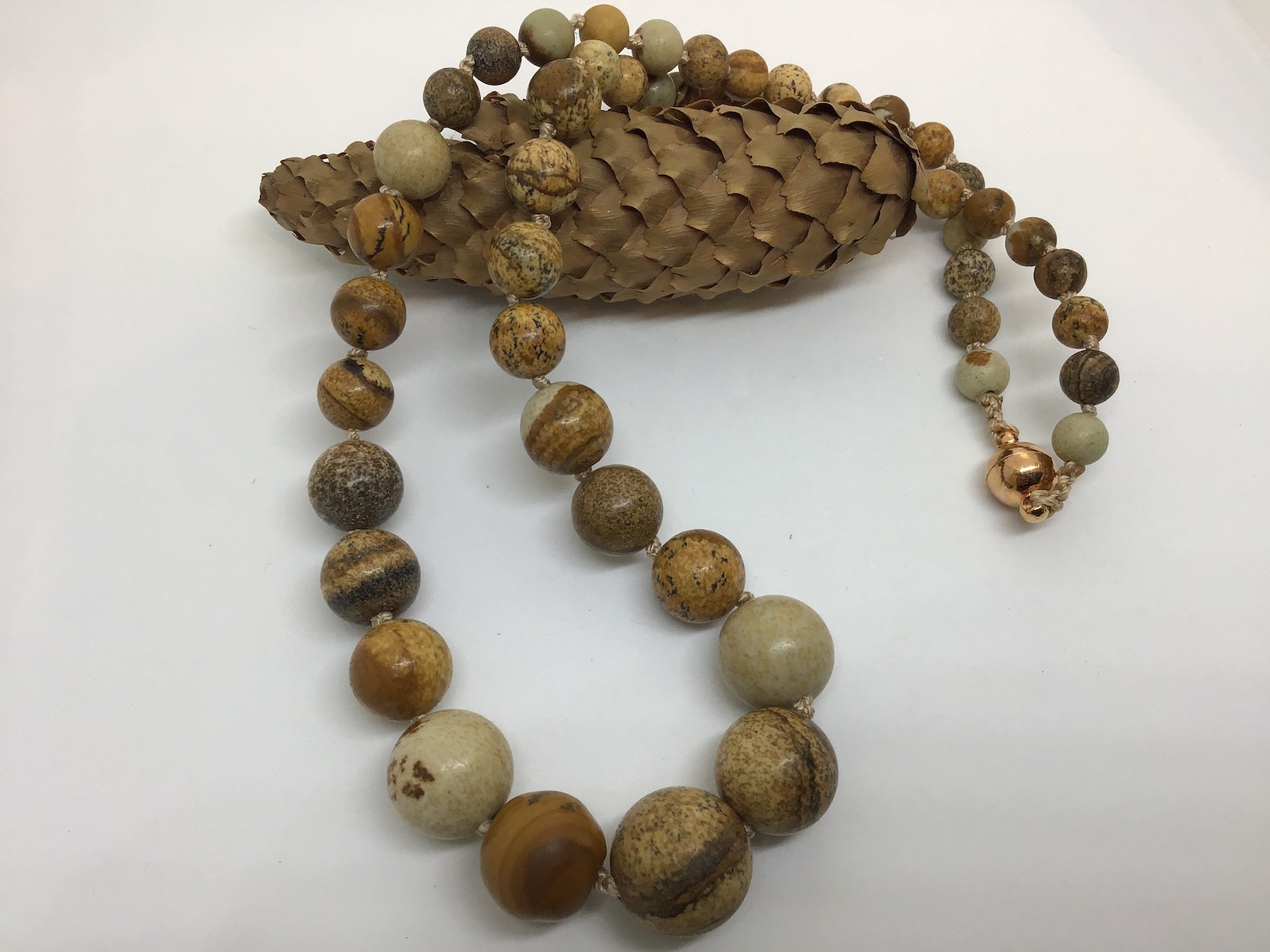 Picture Jasper Graduated Necklace - Etsy