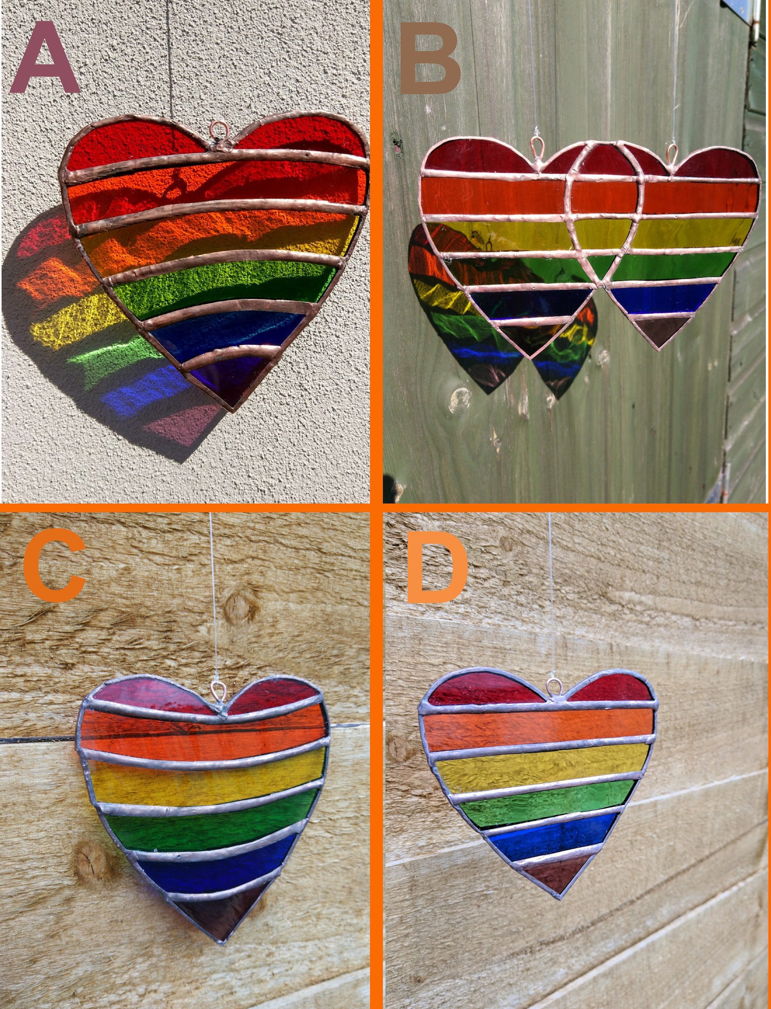Gay Pride Stained Glass Rainbow Heart 4 Different Styles. - Etsy