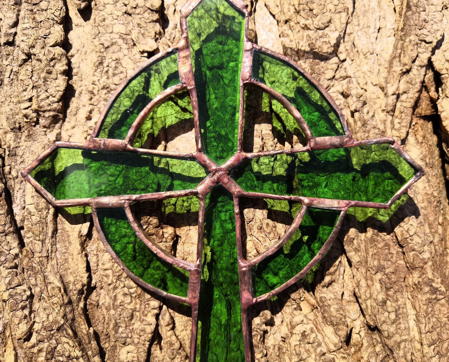 Stained Glass Celtic Christian Pagan Cross Suncatcher. | Etsy