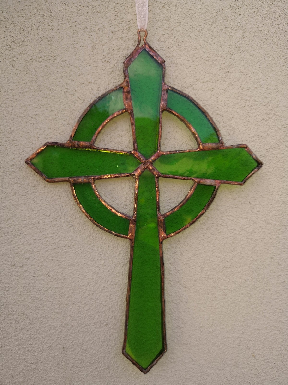 Stained Glass Celtic Christian Pagan Cross Suncatcher. | Etsy