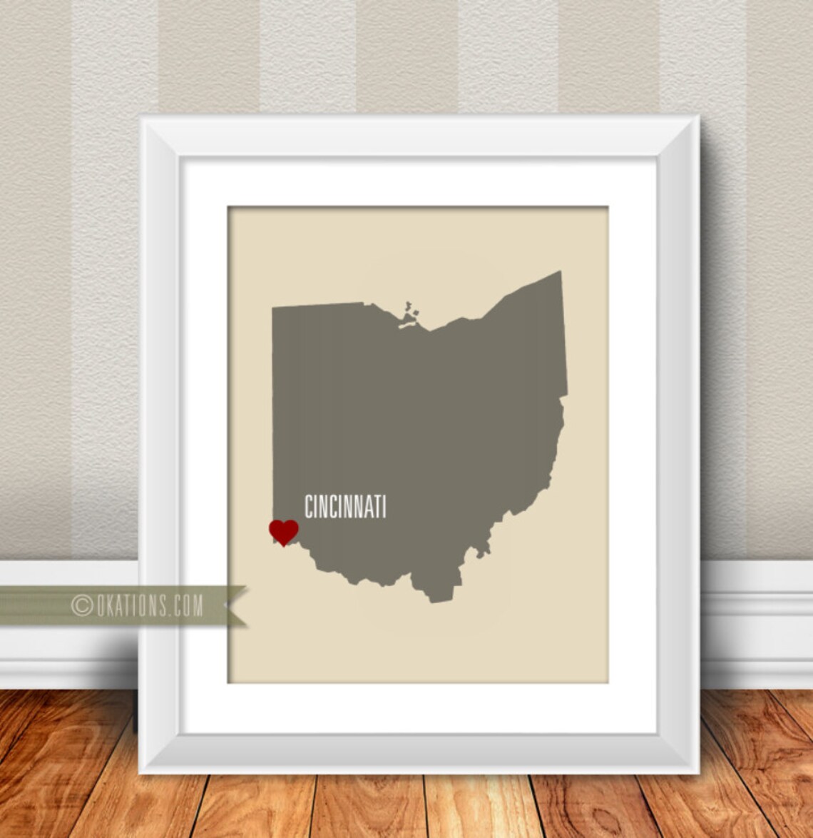 Cincinnati Ohio Love Wall Art - I Love City State Instant Download ...