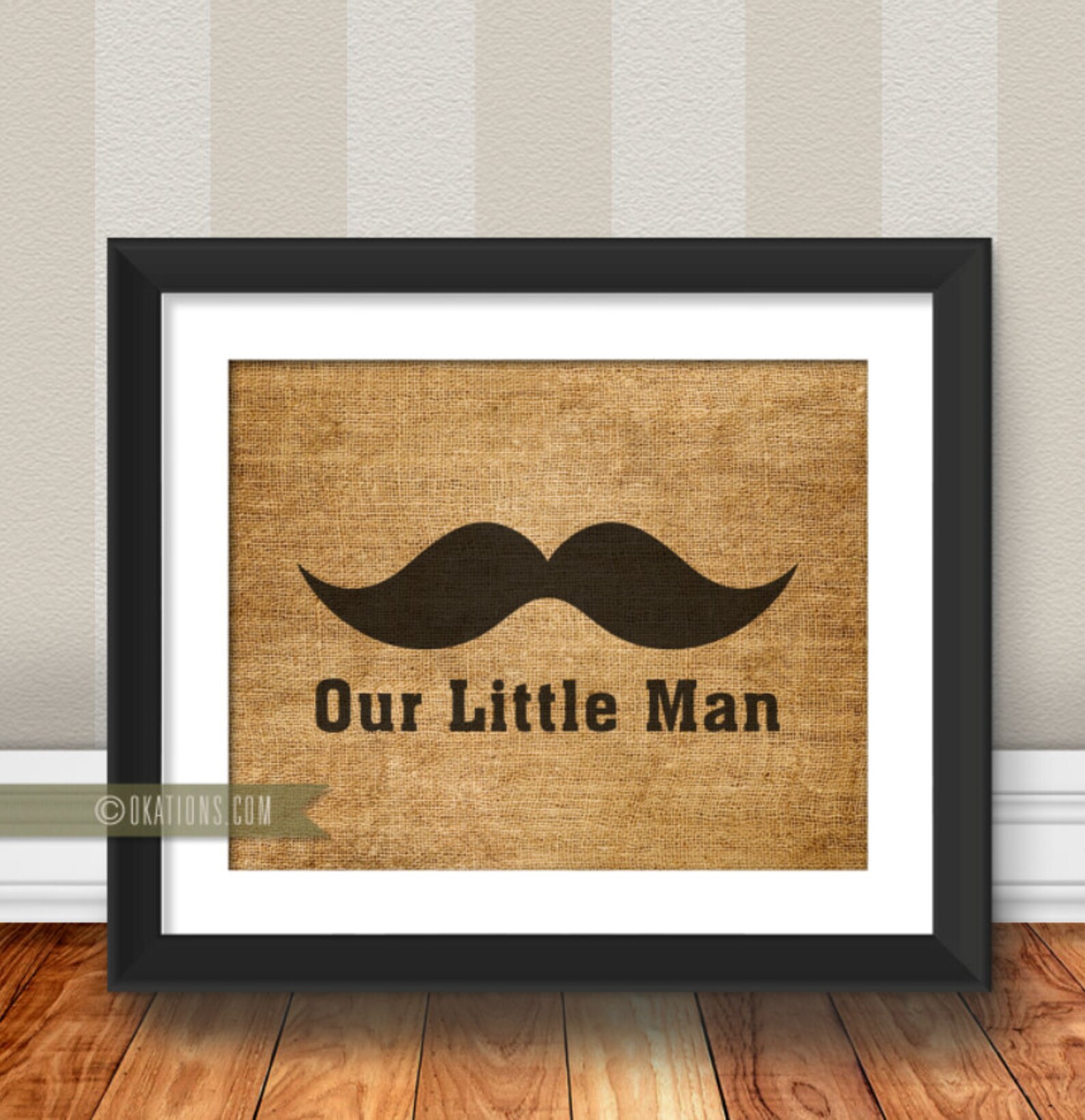 Our Little Man Nursery Decoration Wall Art Room Decor Mustache Burlap ...