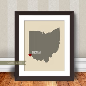 Cincinnati Ohio Love Wall Art - I Love City State Instant Download ...