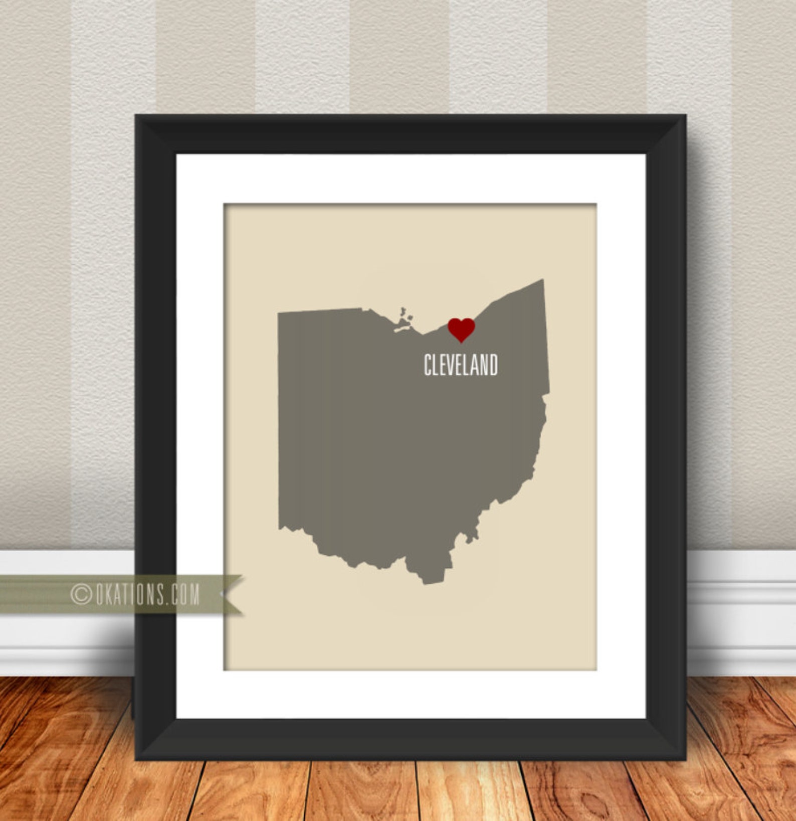 Cleveland Ohio Love Wall Art - I Love City State Instant Download ...