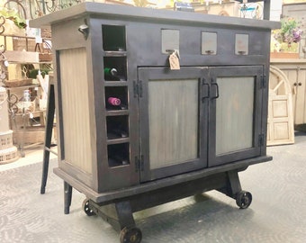Industrial Steampunk Style Hand Made Factory Cart Kitchen | Etsy