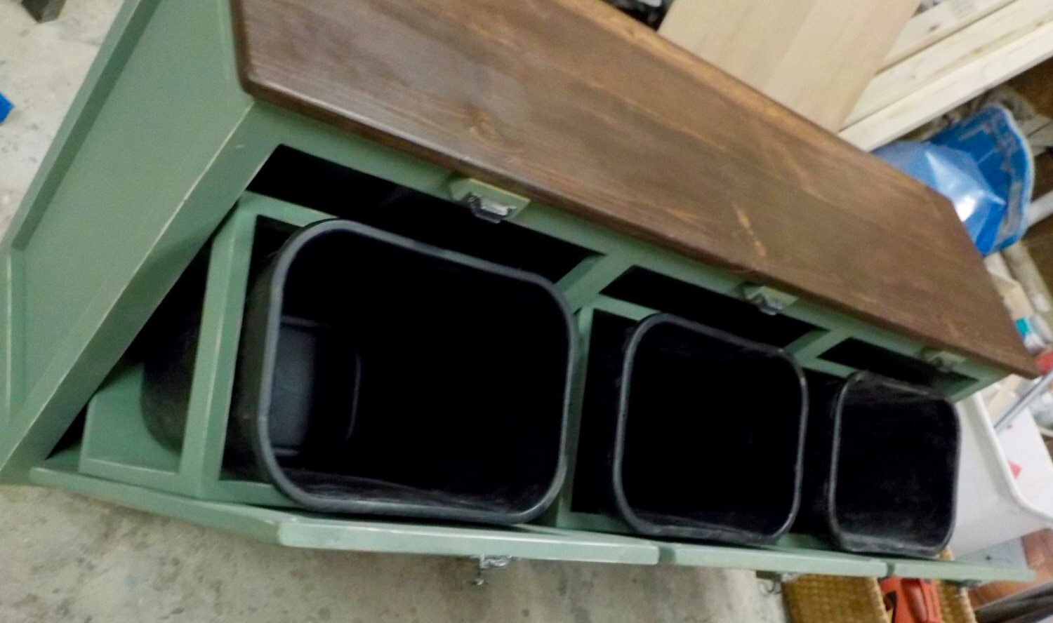 Beautiful Farmhouse Style Triple Trash Can Tip Out Cabinet - Etsy