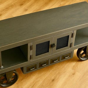 Steampunk Industrial Media Console Cart. - Etsy