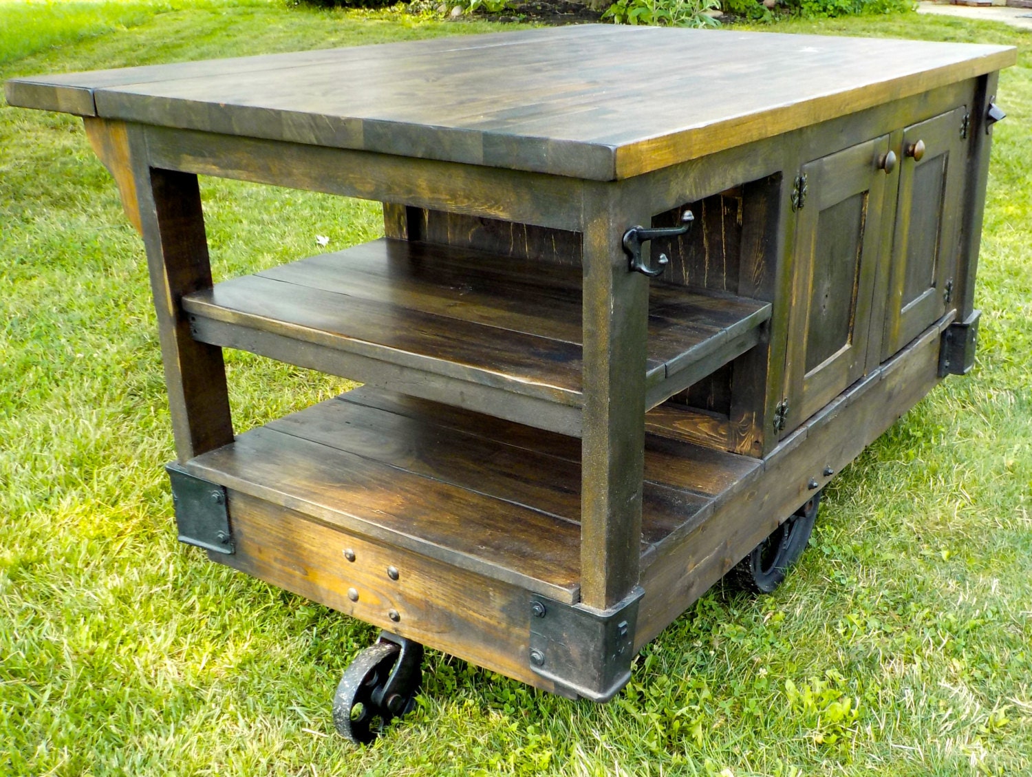 Industrial Steampunk Style Hand Made Factory Cart Kitchen - Etsy