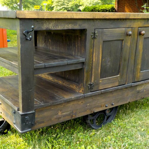 Industrial Steampunk Style Hand Made Factory Cart Kitchen - Etsy