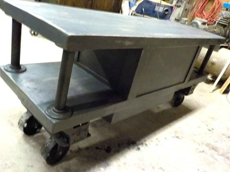 Steampunk Industrial Media Console Cart. - Etsy