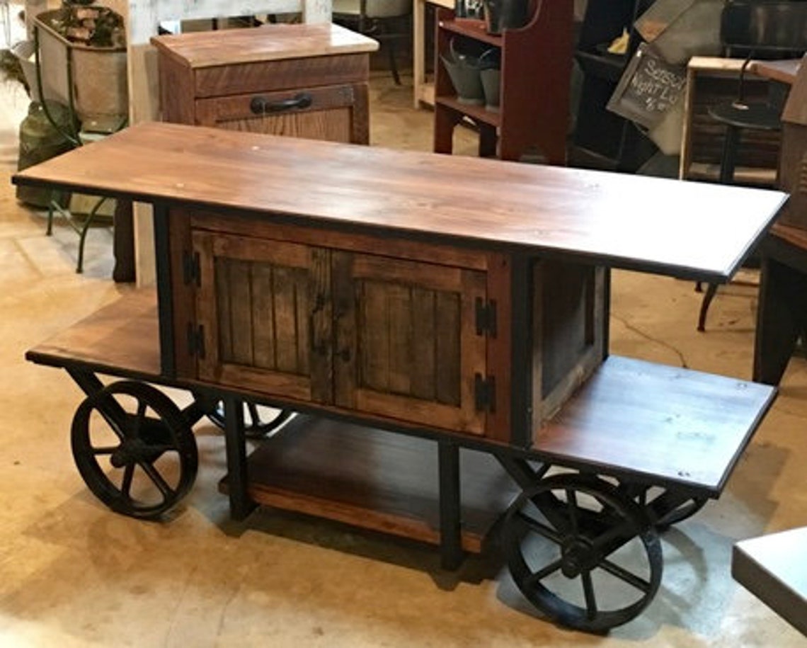 Industrial Style Media Console Carts. Built to Suit. | Etsy