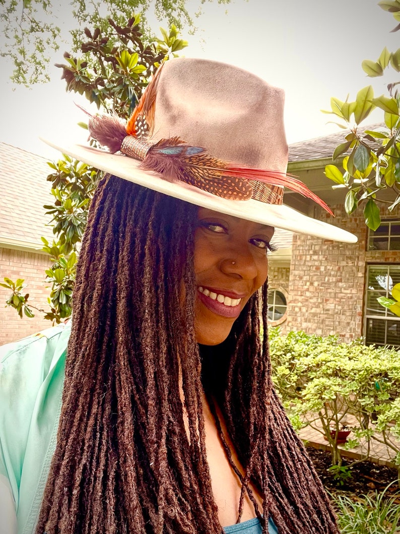 The "dunbar" Wide Brim Beige Felt Fedora - Etsy