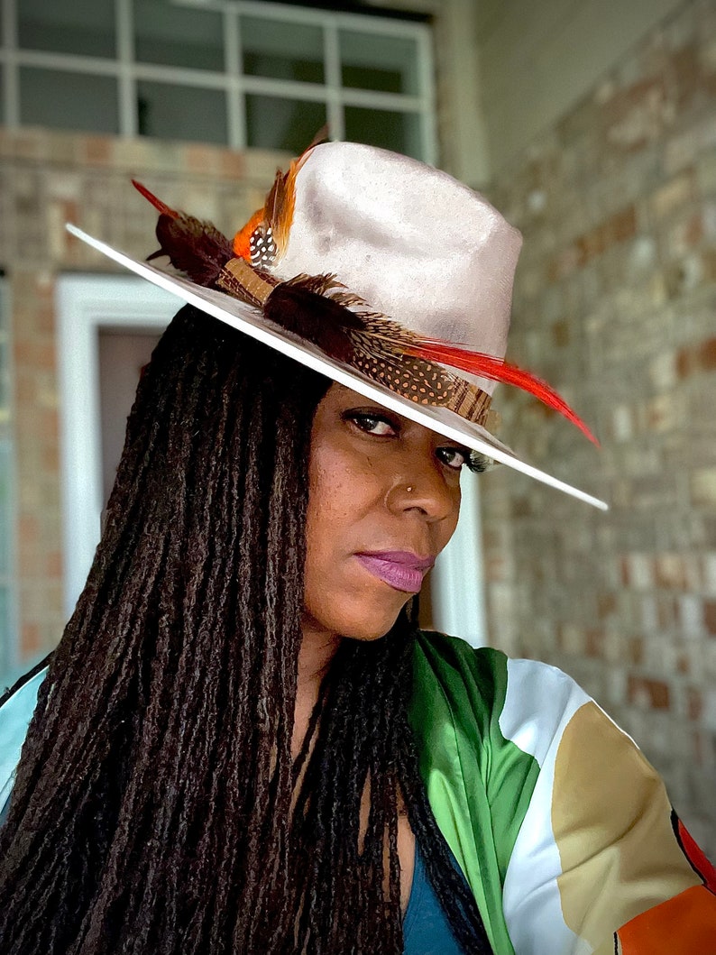 The "dunbar" Wide Brim Beige Felt Fedora - Etsy