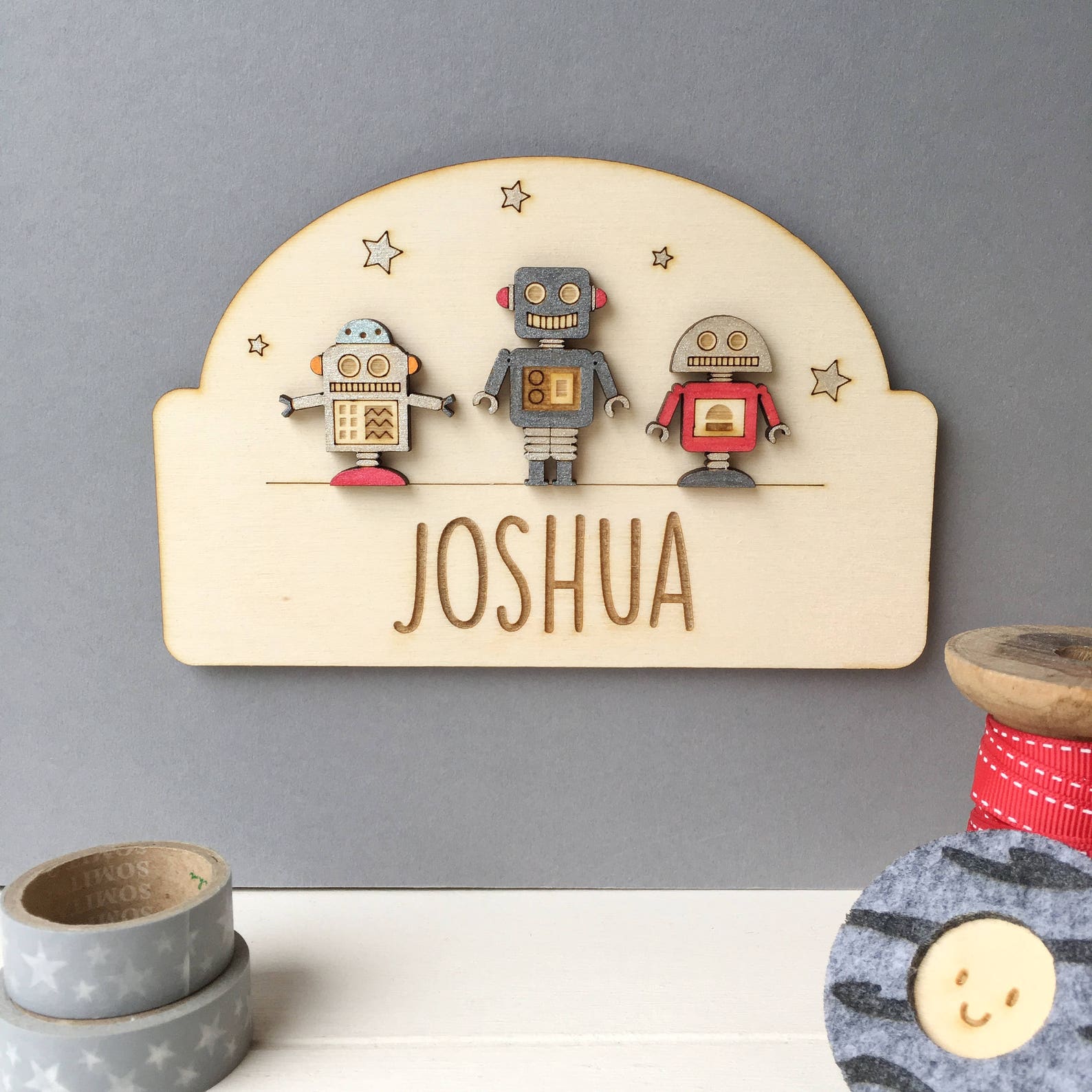 Robot Door Plaque Name Plaque Cheeky Robots Name Sign - Etsy UK