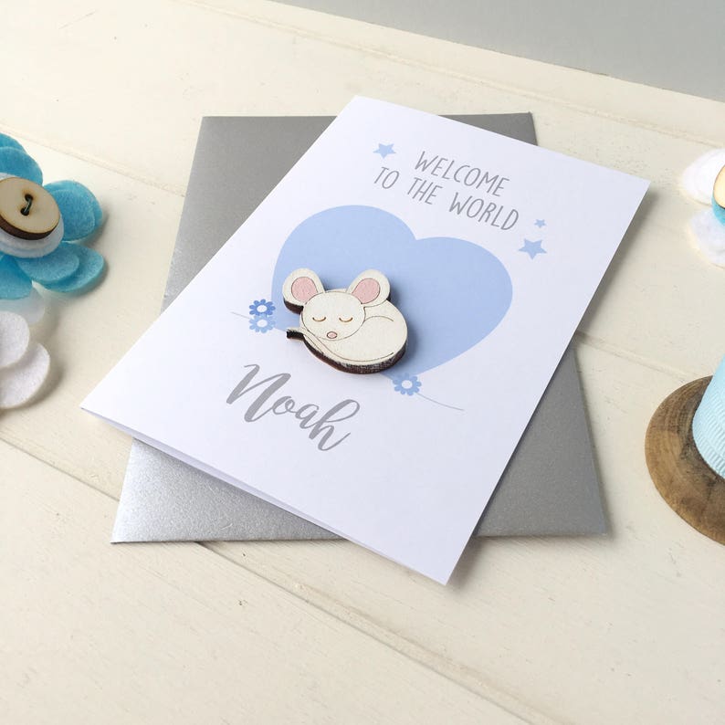 New baby boy card baby boy card birth card | Etsy