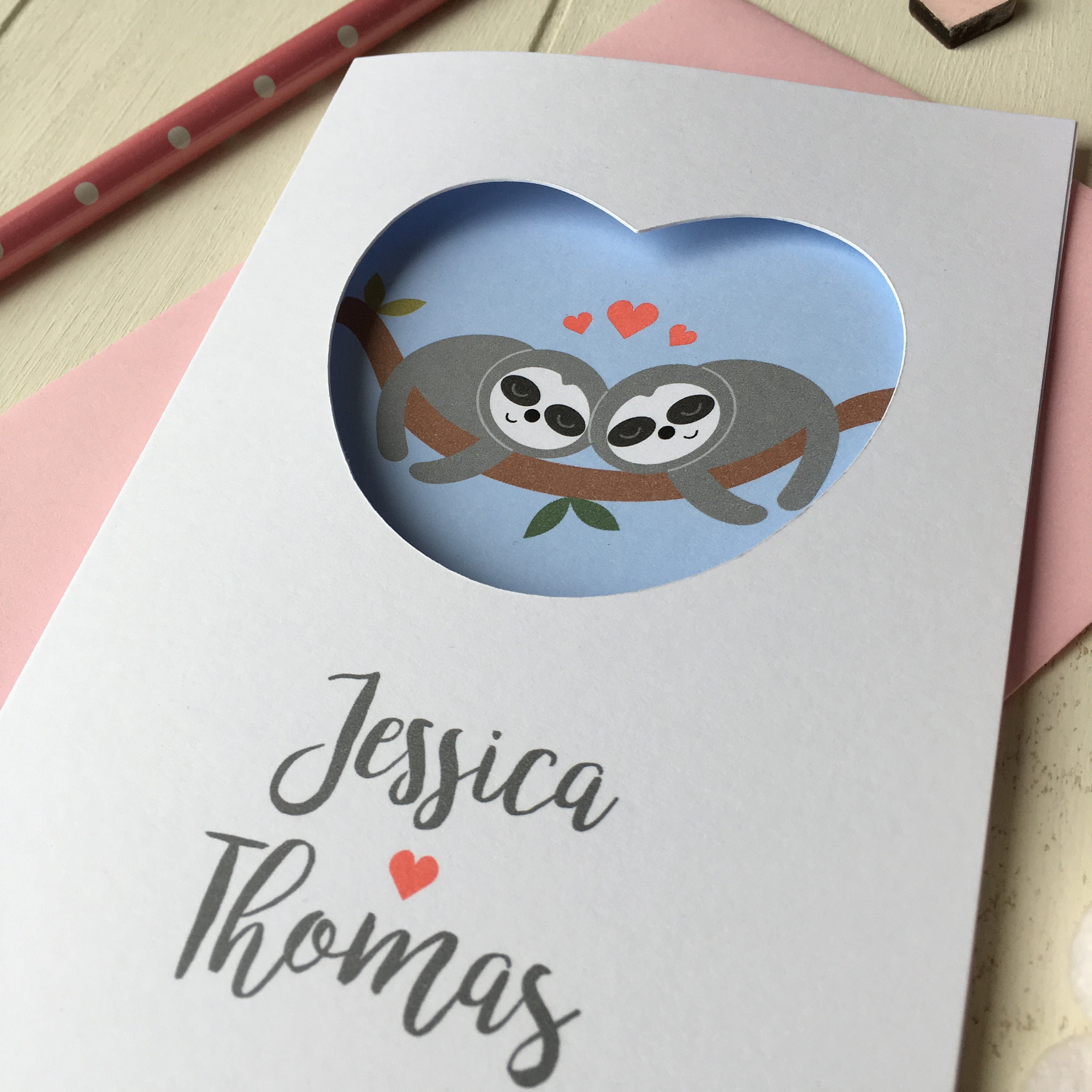 Cute Sloth Wedding Card | Card for Valentine's Day | Love Card | Sloth ...