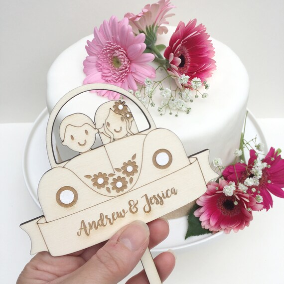 cake decoration rustic topper Car wedding cake topper cute car topper ...
