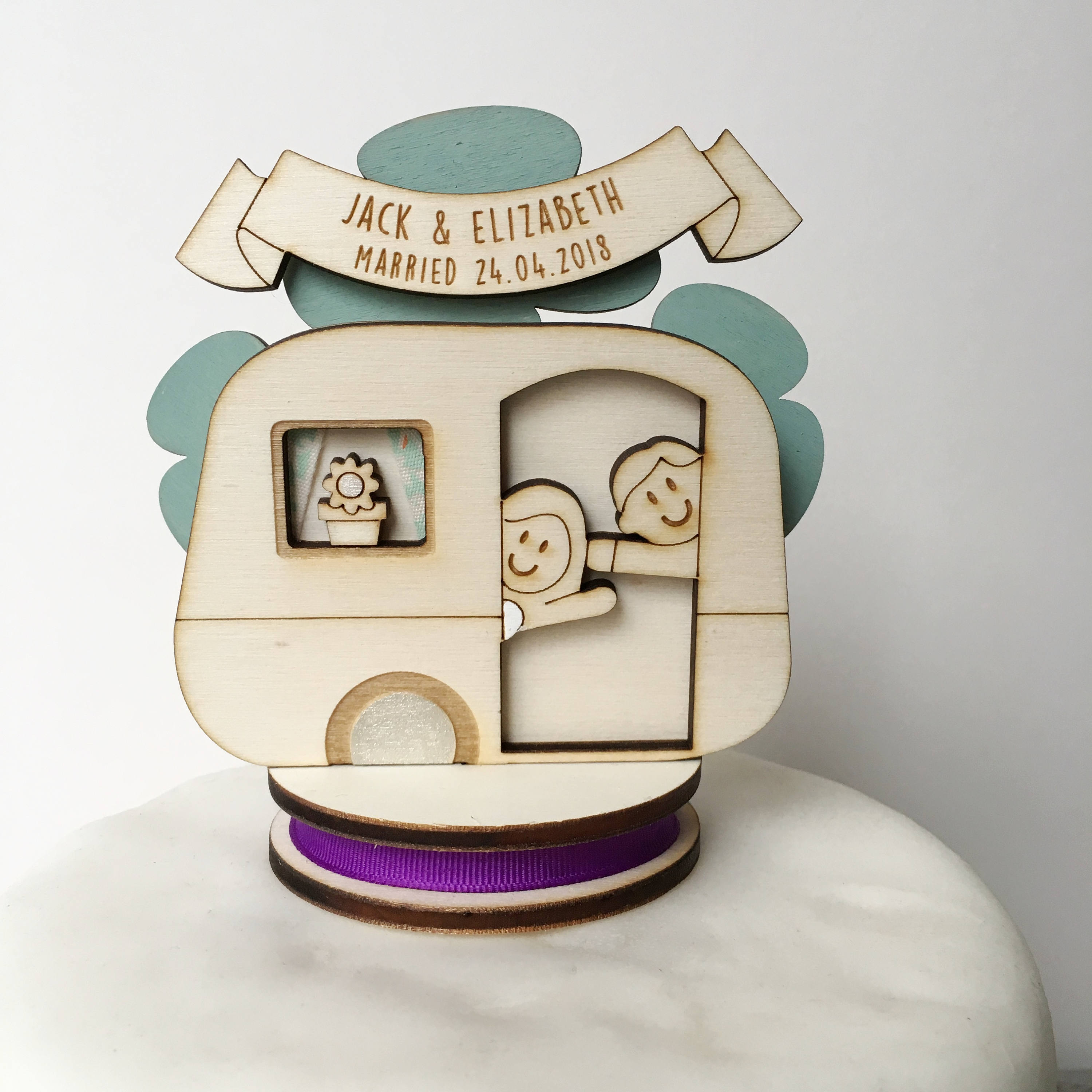 Caravan Wedding Topper Personalised Cake Topper Keepsake - Etsy UK