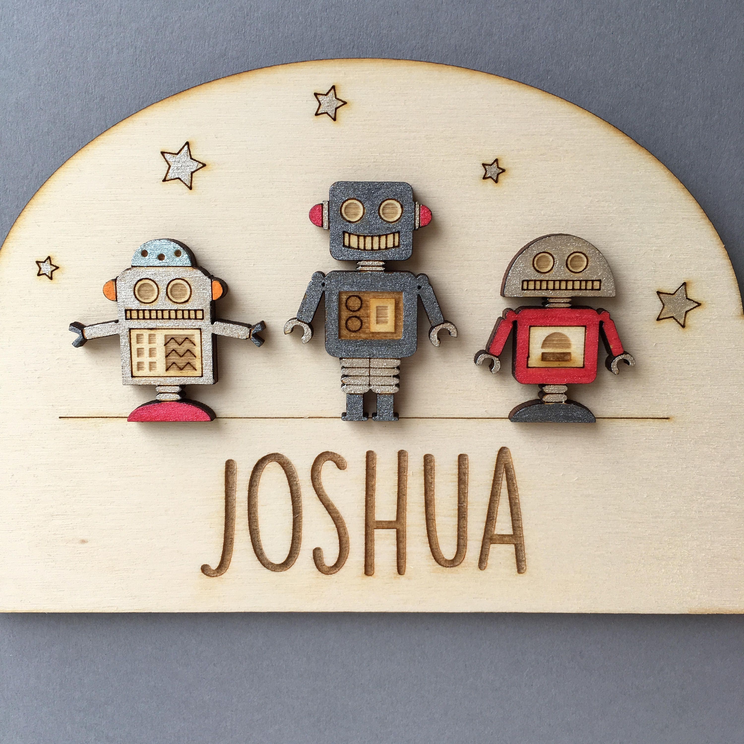 Robot Door Plaque Name Plaque Cheeky Robots Name Sign - Etsy UK