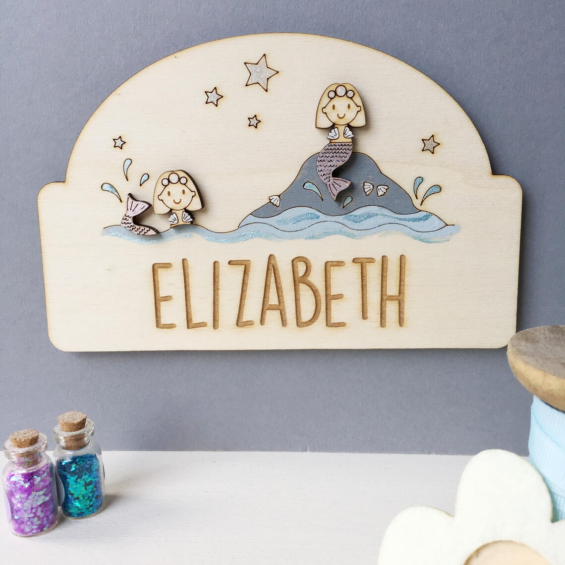 Mermaid Door Sign Personalised Door Plaque Mermaids - Etsy UK