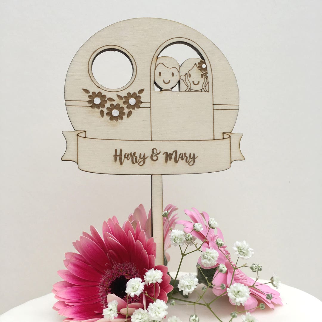 Vintage Caravan Wedding Cake Topper - Wedding Topper - Caravan Topper ...