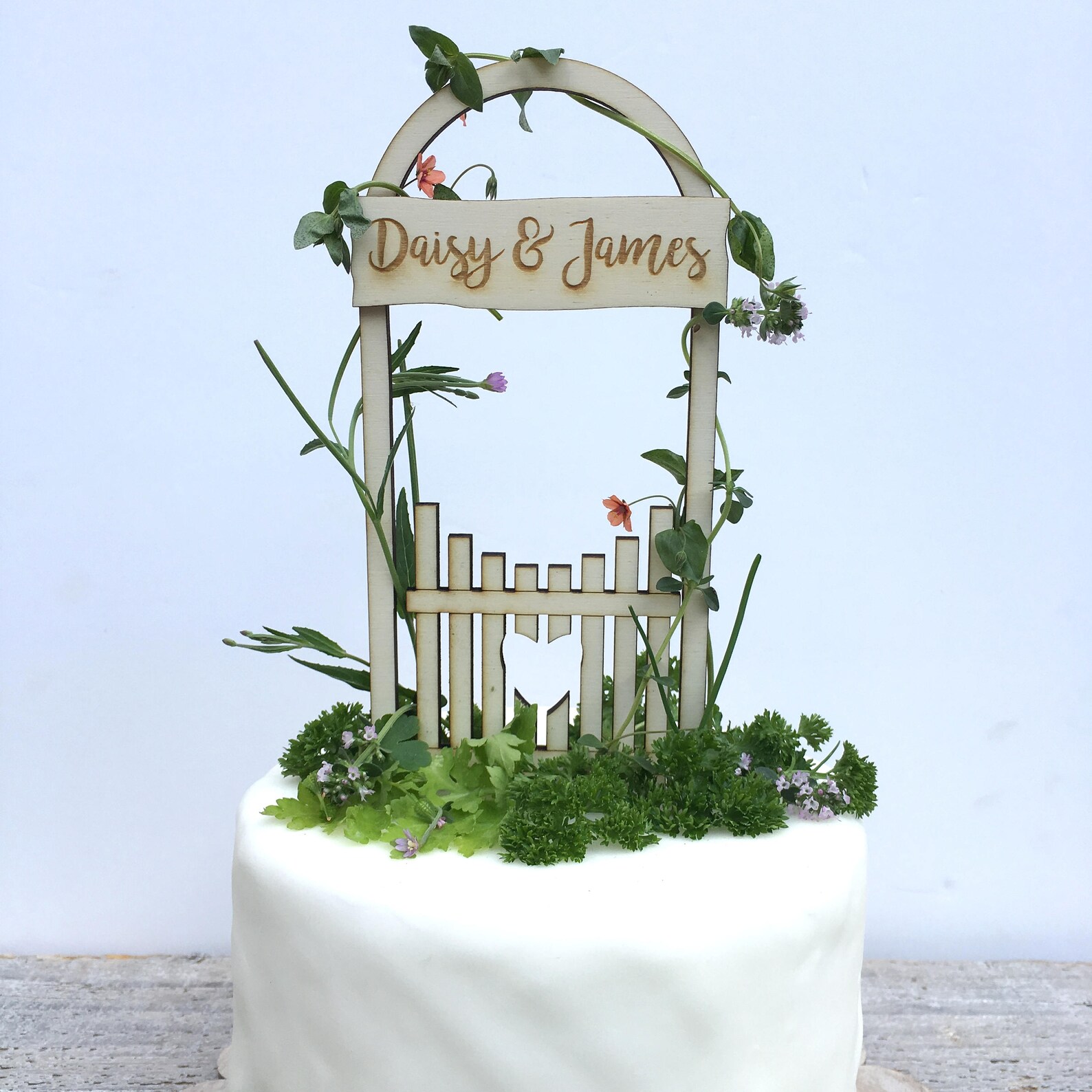 Rustic Love Gate Wedding Cake Topper | Etsy UK