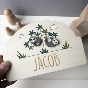 Personalised Sloth Children's Door Plaque - Etsy
