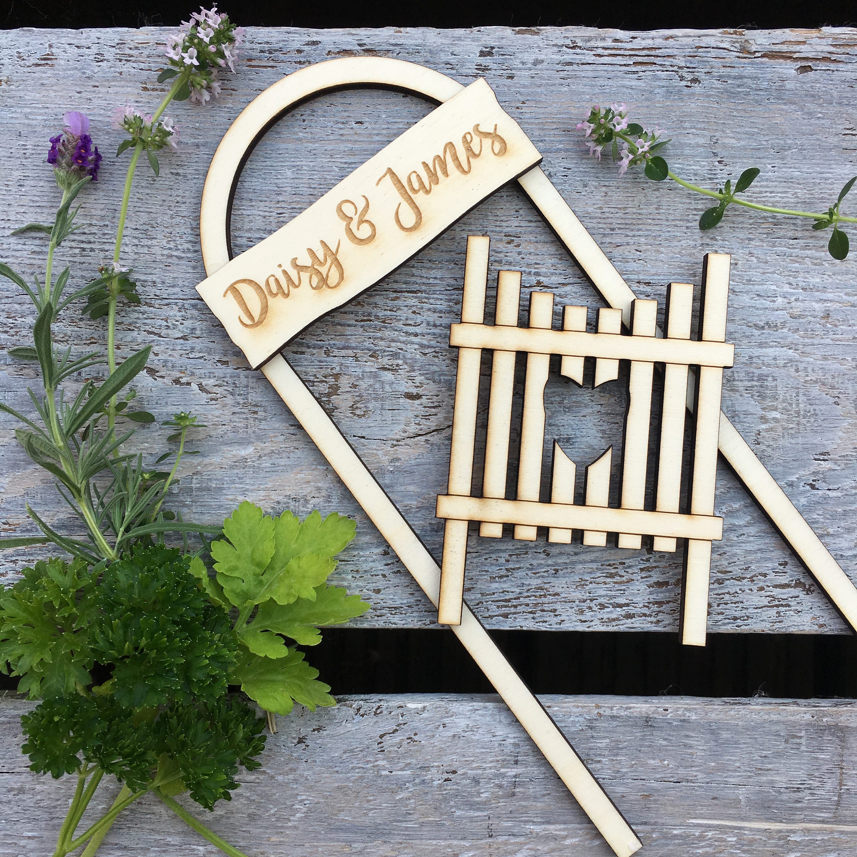Rustic Love Gate Wedding Cake Topper - Etsy UK