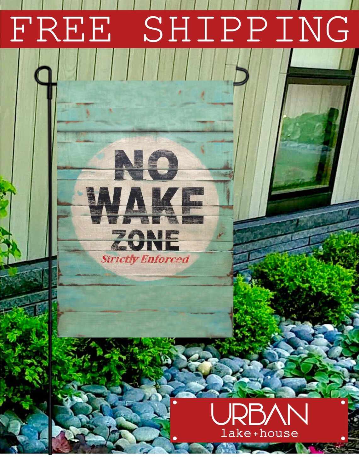 No Wake Zone Garden Flag Nautical Flag Modern Garden Flag | Etsy