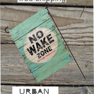 No Wake Zone Garden Flag, Nautical Flag, Modern Garden Flag, Lake House ...