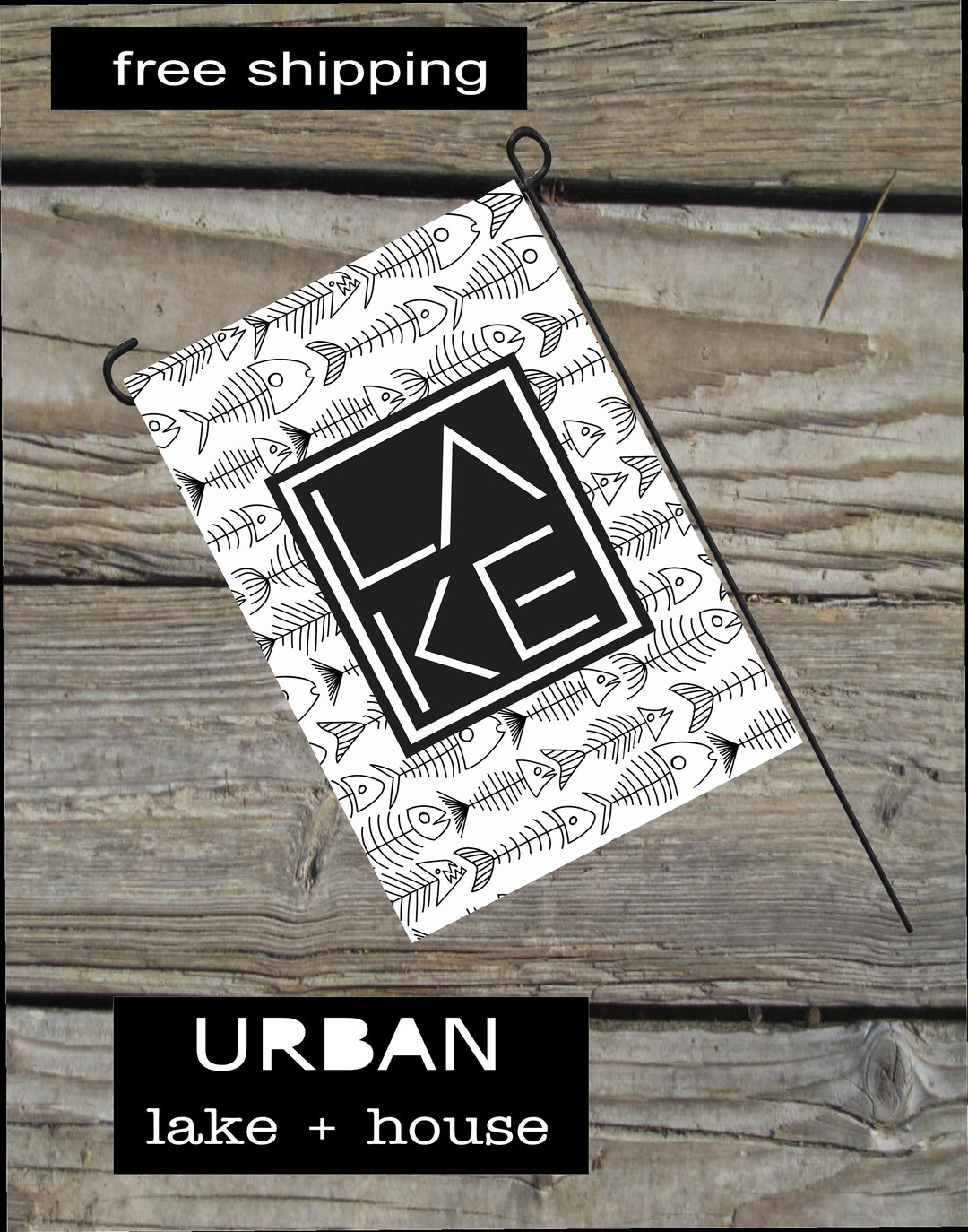 Lake Garden Flag, Nautical Flag, Modern Garden Flag, Lake House, Beach ...