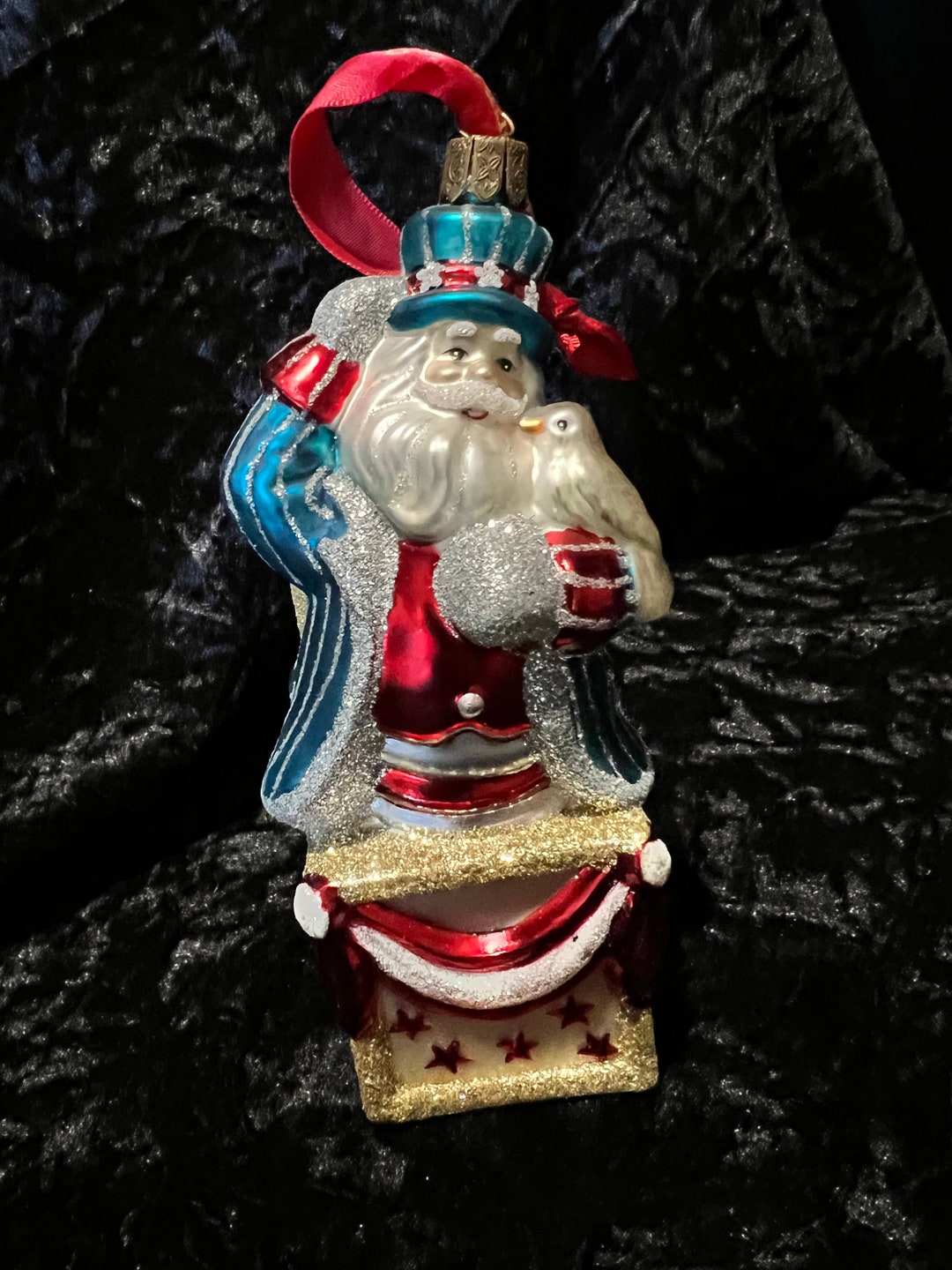 Waterford Ornament Patriotic Santa - Etsy