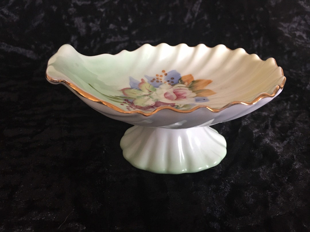Lefton China Shell Dish With Stand - Etsy