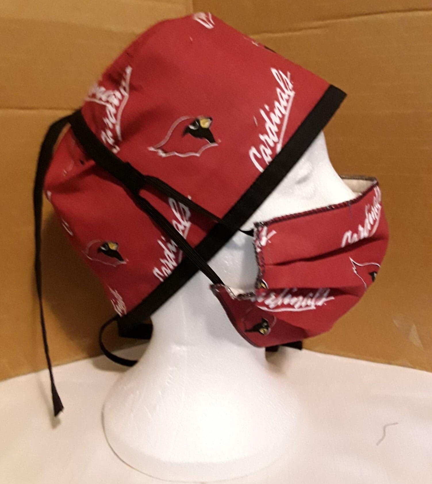 Arizona Cardinal Scrub Cap and Mask | Etsy
