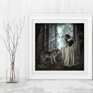 Wolf and Witch Art Print - Pagan Fantasy Artwork - Etsy