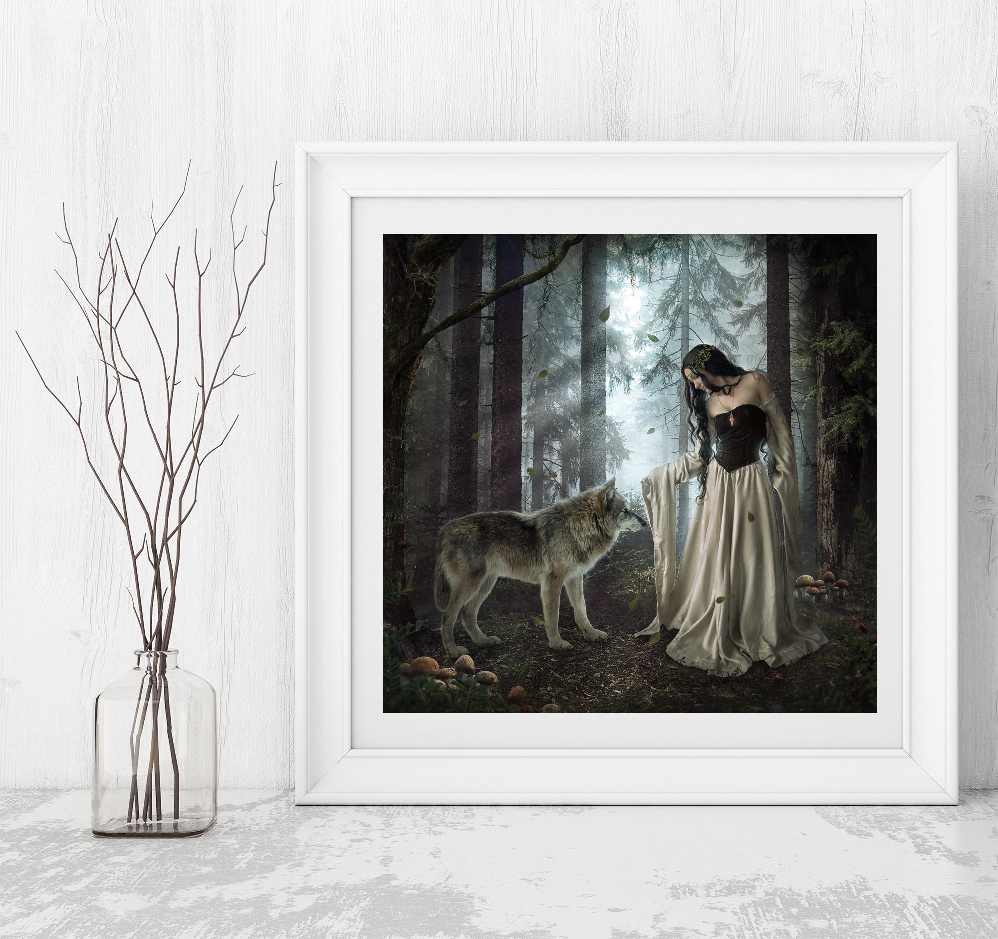 Wolf and Witch Art Print - Pagan Fantasy Artwork - Etsy