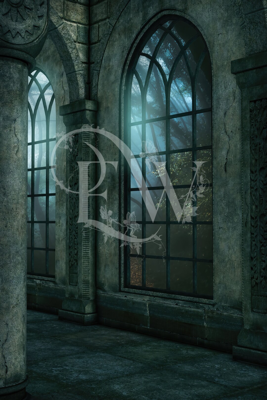 Digital Castle Interior Backdrop, Photoshop Castle Windows Background ...