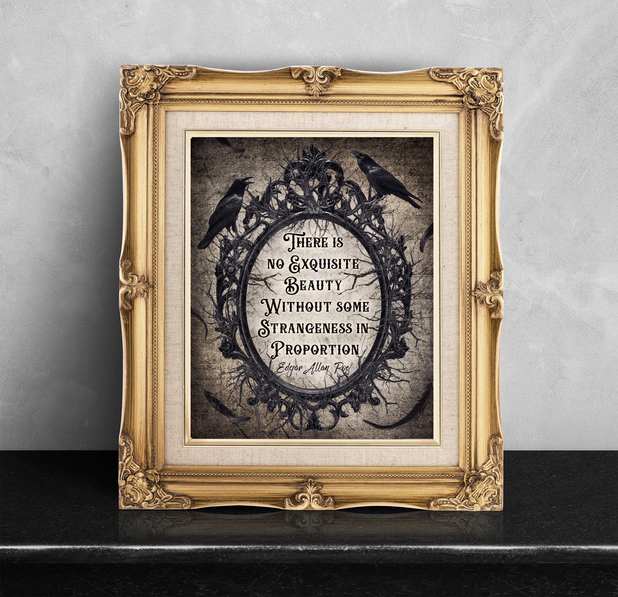 Poe Quote PRINT, Edgar Allan Poe Typography, Gothic Victorian Wall ...