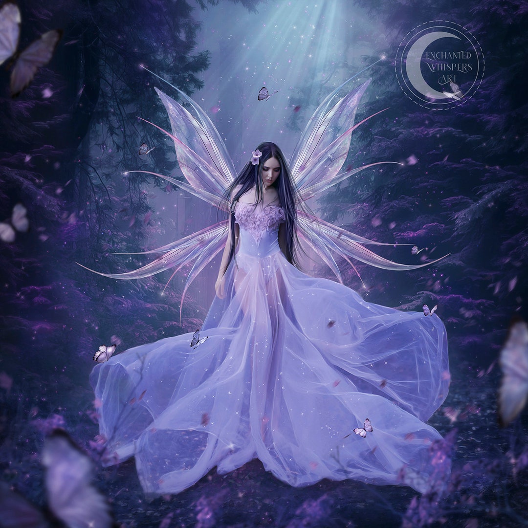 Fae Queen Art Print - Purple Fantasy Fairy Wall Décor - Etsy