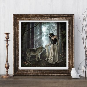 Wolf and Witch Art Print - Pagan Fantasy Artwork - Etsy