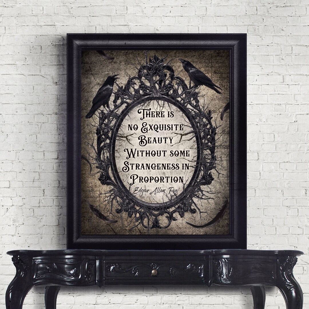 Poe Quote PRINT, Edgar Allan Poe Typography, Gothic Victorian Wall ...