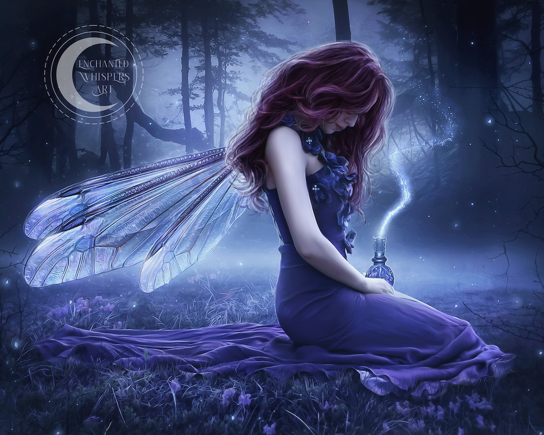 Mystical Fae Art Print- Purple Fairy Goddess Wall Décor - Etsy