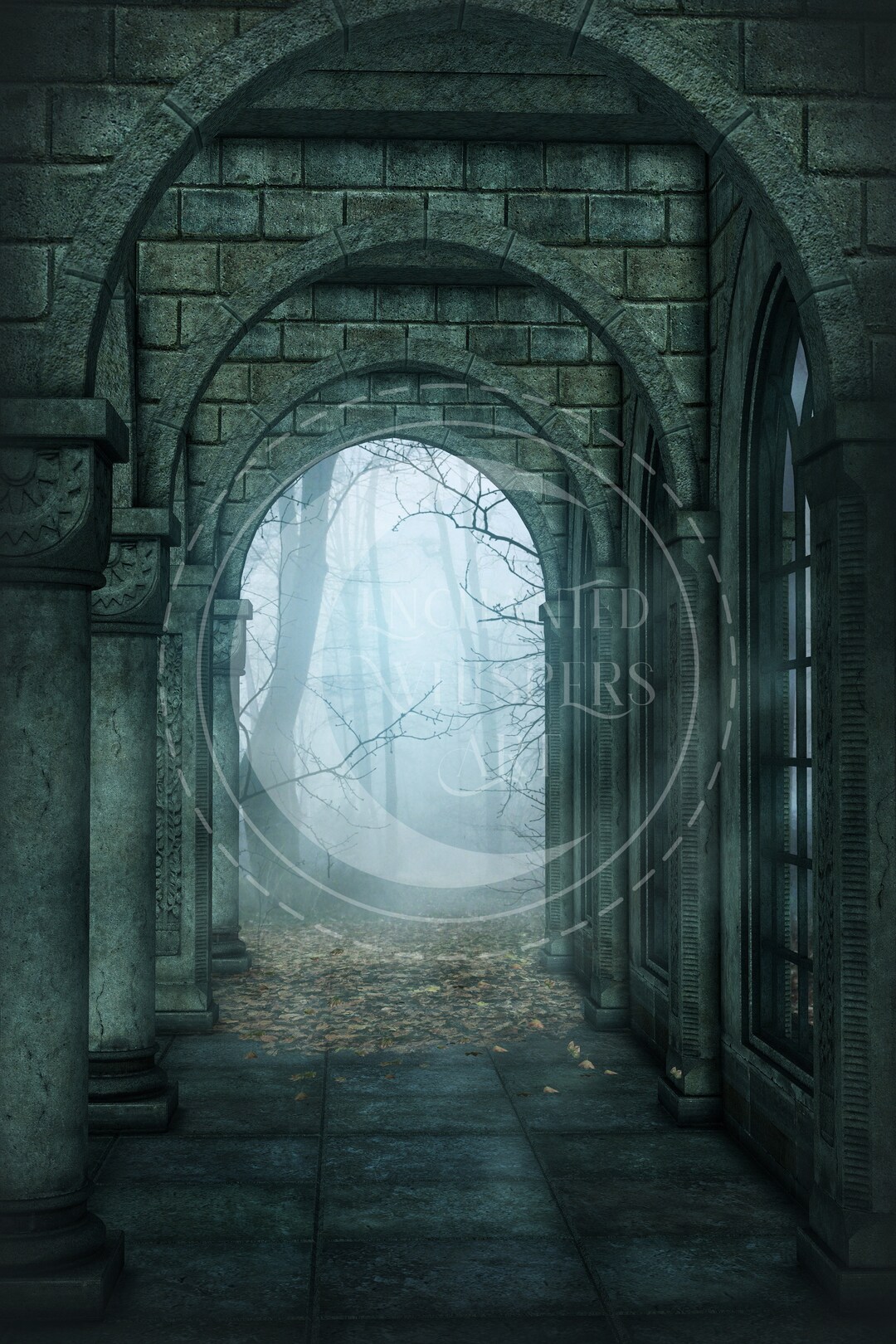 Digital Castle Archway Background . Fantasy Architecture Backdrop ...