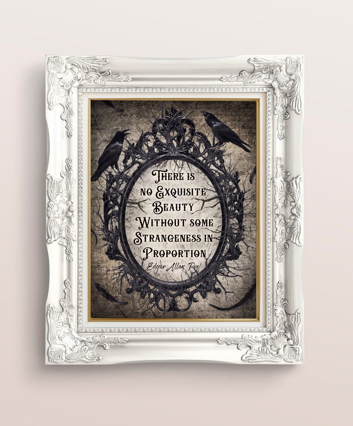 Poe Quote PRINT, Edgar Allan Poe Typography, Gothic Victorian Wall ...