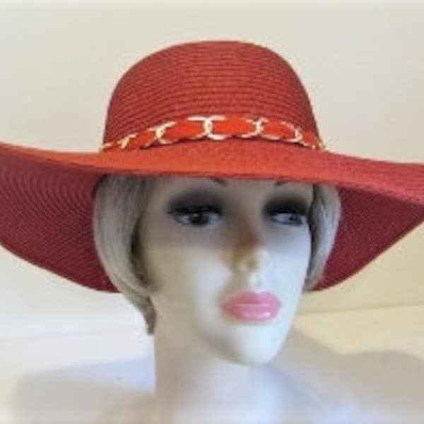Red Straw Hat - Etsy