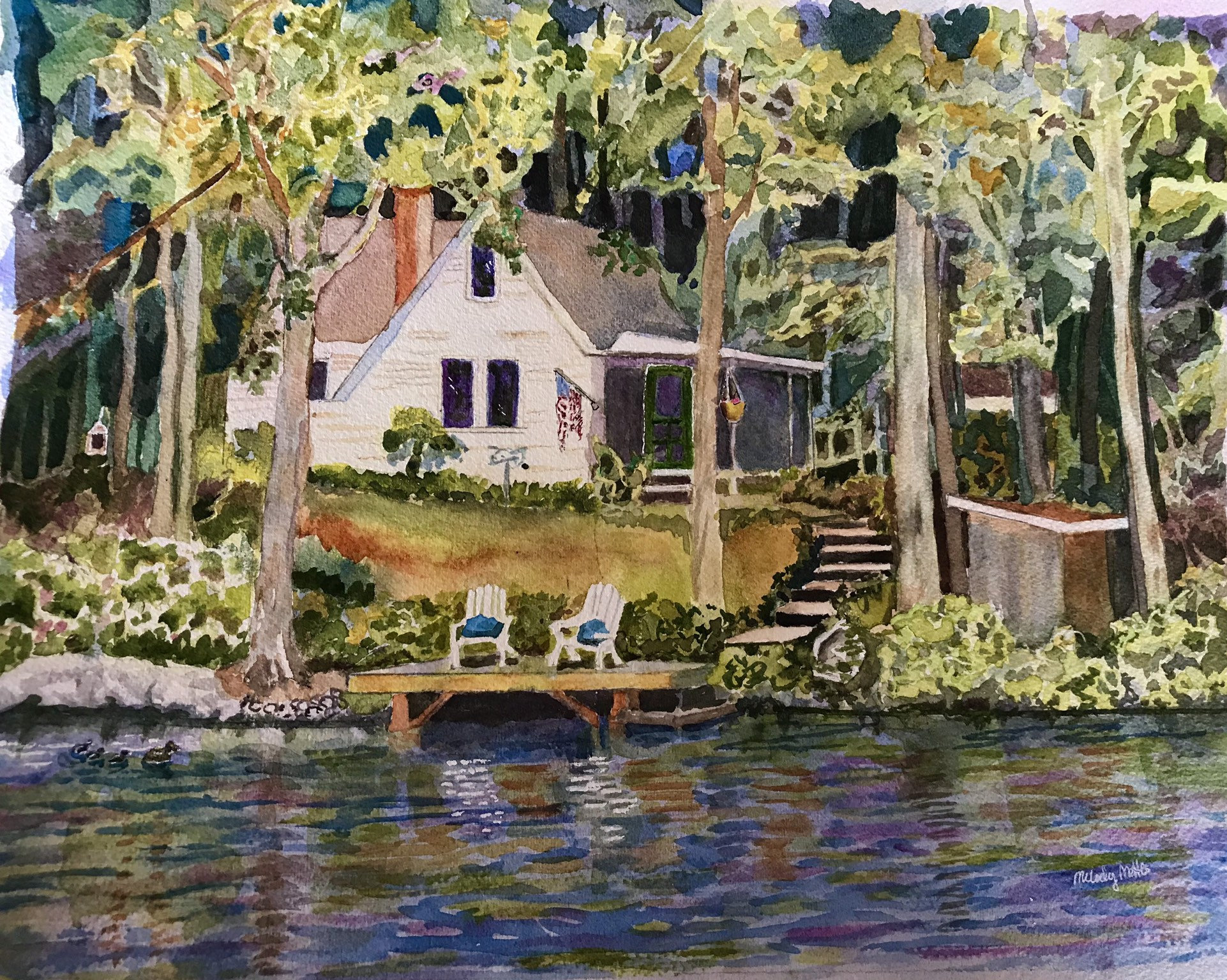 Custom Watercolor Painting House, Cabin, Church, Lake - Etsy