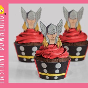 Thor Inspired Cupcake Wrappers & Toppers PDF - Etsy