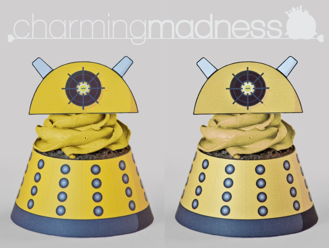 Dalek Inspired baby Shower Cupcake Wrappers & Toppers PDF - Etsy