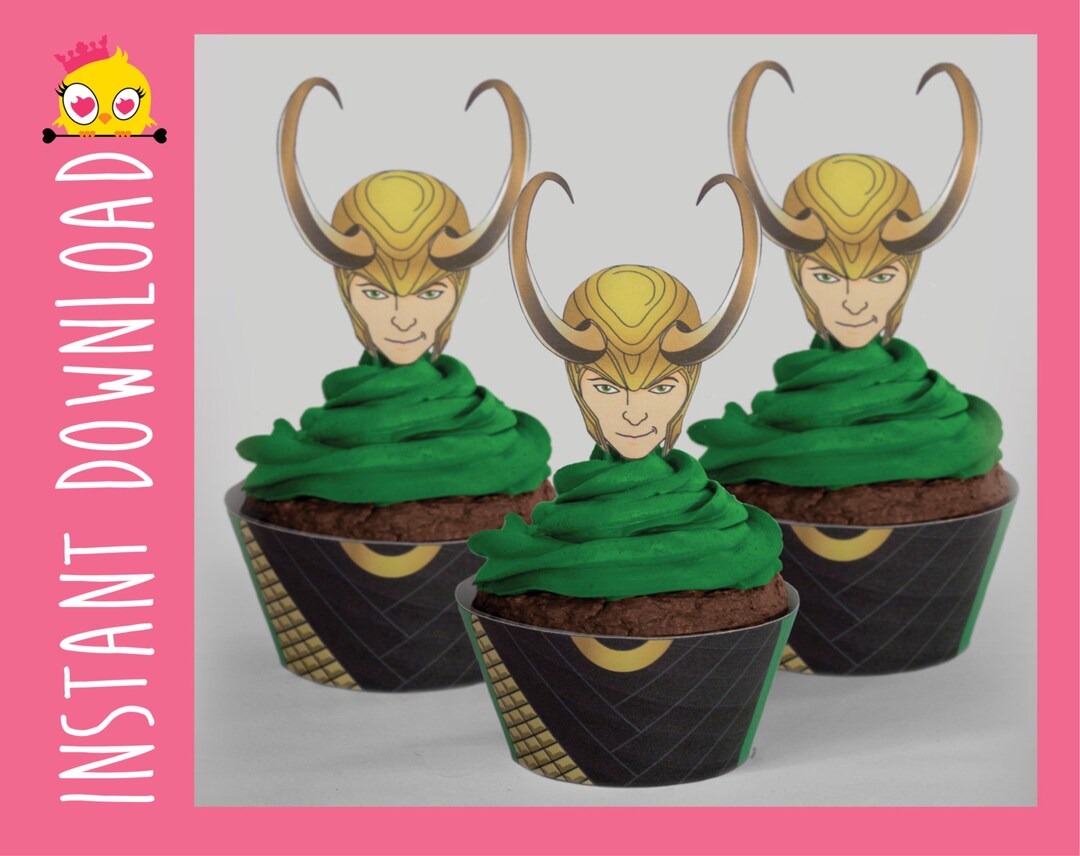 Loki Inspired Cupcake Wrappers & Toppers PDF - Etsy Australia