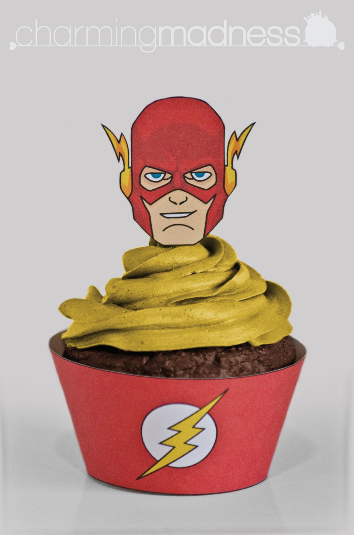 The Flash Inspired Cupcake Wrappers & Toppers PDF - Etsy